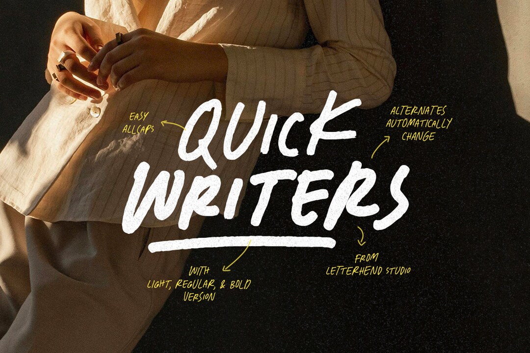 Quick Writers Handwritten Font: Quirky Style - Etsy