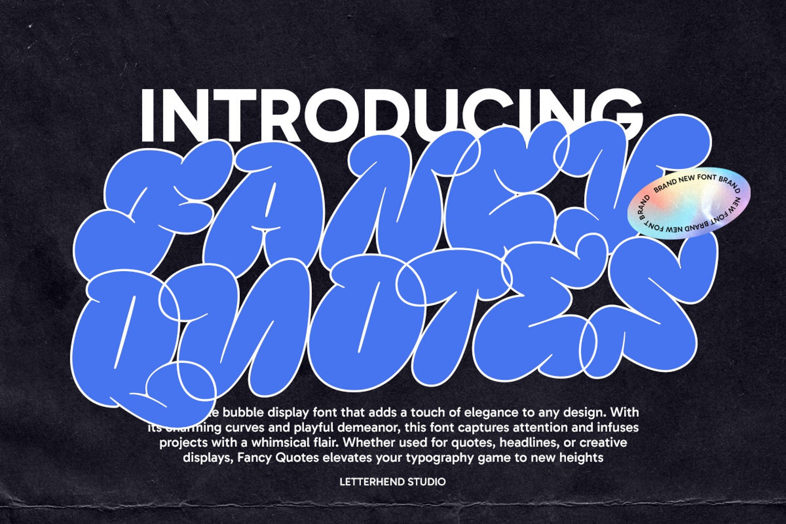 Fancy Quotes - Bubble Display Font, Display Font, Cartoon, Playful, Fun ...