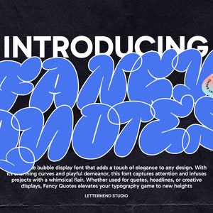 Fancy Quotes - Bubble Display Font, Display Font, Cartoon, Playful, Fun ...