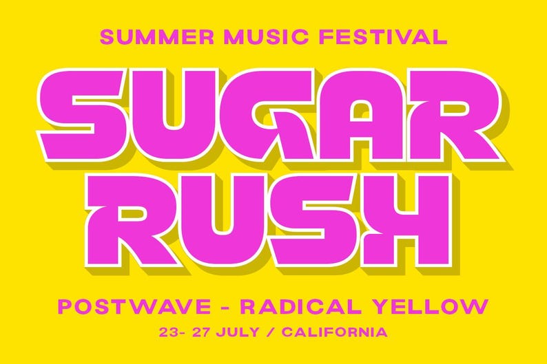 Natsu Y2K Display Font, Bold Font, Display Typeface, Pop Style, Display ...