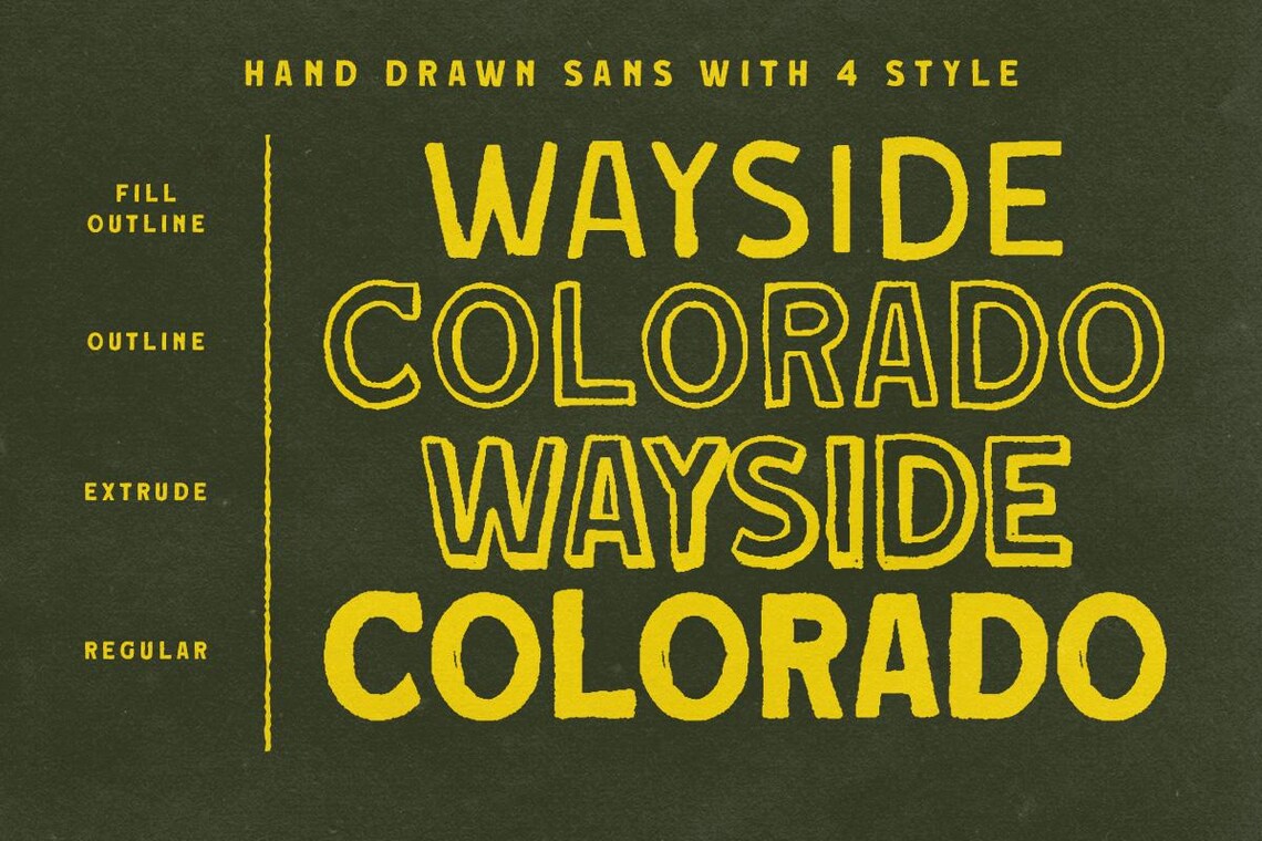 Wayside Colorado Font Collection: Vintage Hand-drawn Western Font - Etsy