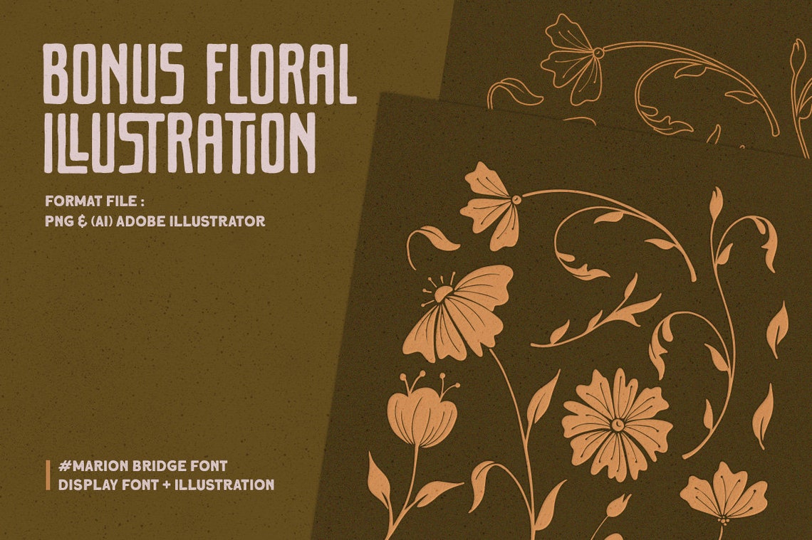 Marion Bridgecondensed Font Vintage Font Illustration - Etsy