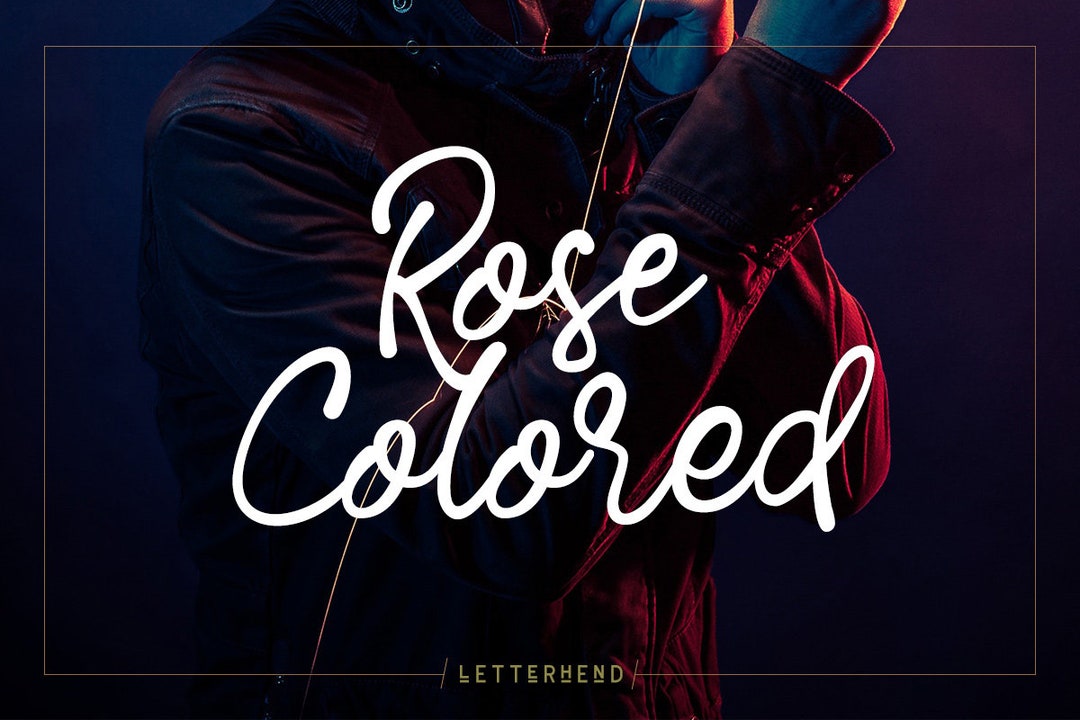 Rose Colored Script Font: Feminine Cursive Lettering - Etsy