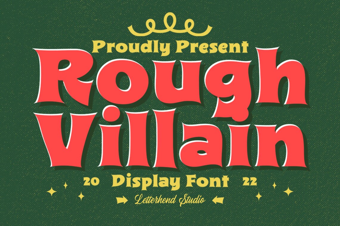 Rough Villain Display Font Cartoon Font Fun Font Casual - Etsy