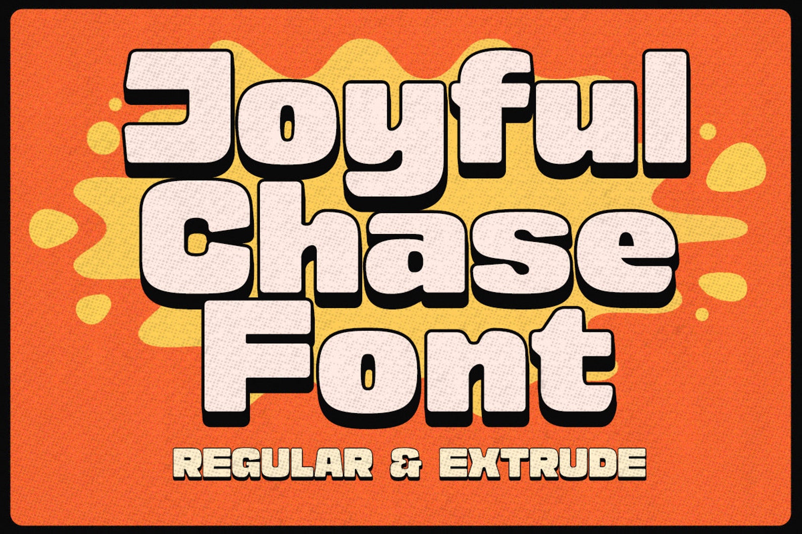 Joyful Chase Display Font: Playful Extrude Style - Etsy
