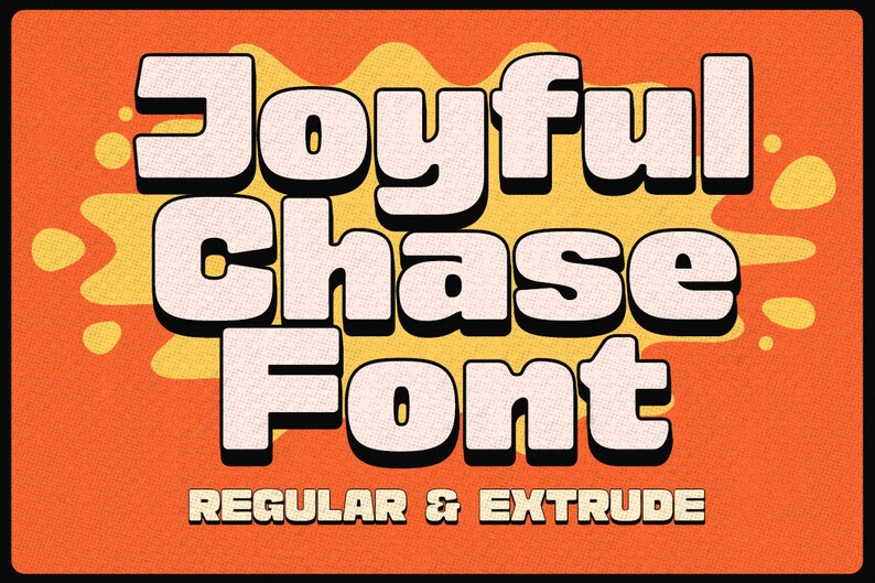Joyful Chase Display Font: Playful Extrude Style - Etsy