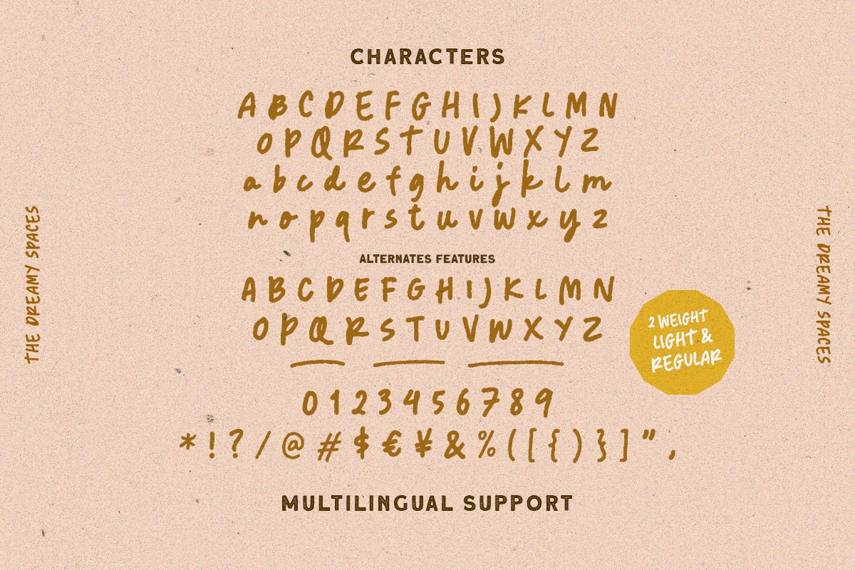 Dreamy Spaces slogan Font, Tagline Font, Handwritten Font, Fun Font ...