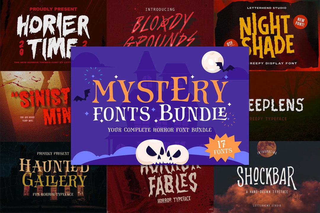 17 Horror Font Bundle: Creepy Typeface, Macabre, Gothic - Etsy
