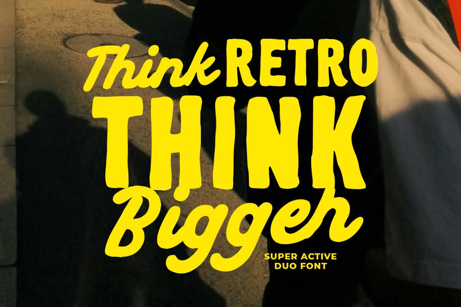 Super Active Font Duo, Retro Bold Script & Sans Serif (digital Download ...