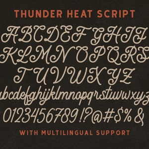 Thunder Heat Font Duo: Vintage Monoline Script & Sans Serif - Etsy