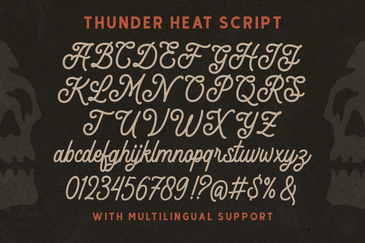 Thunder Heat Font Duo Vintage Font Vintage Type Script - Etsy