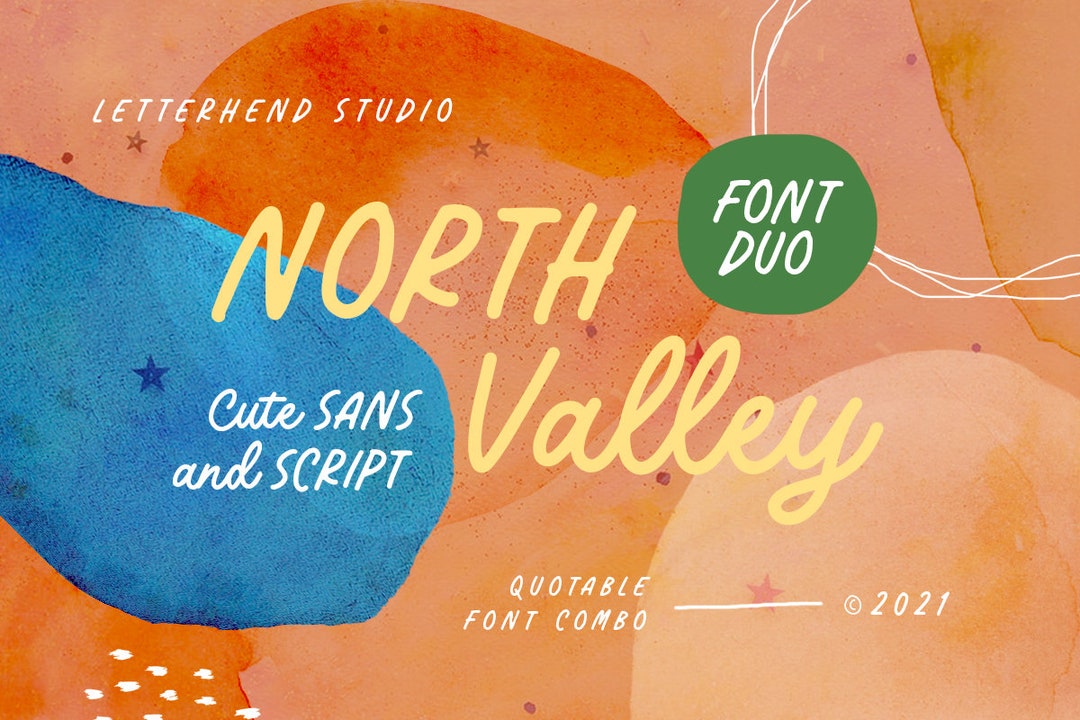 North Valley - Cute Sans and Script, Cute Font, Display Font, Fun Font ...