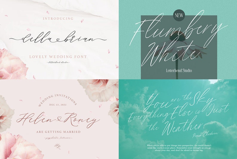 Wedding Font Bundle: 15 Script Fonts, Modern Calligraphy - Etsy