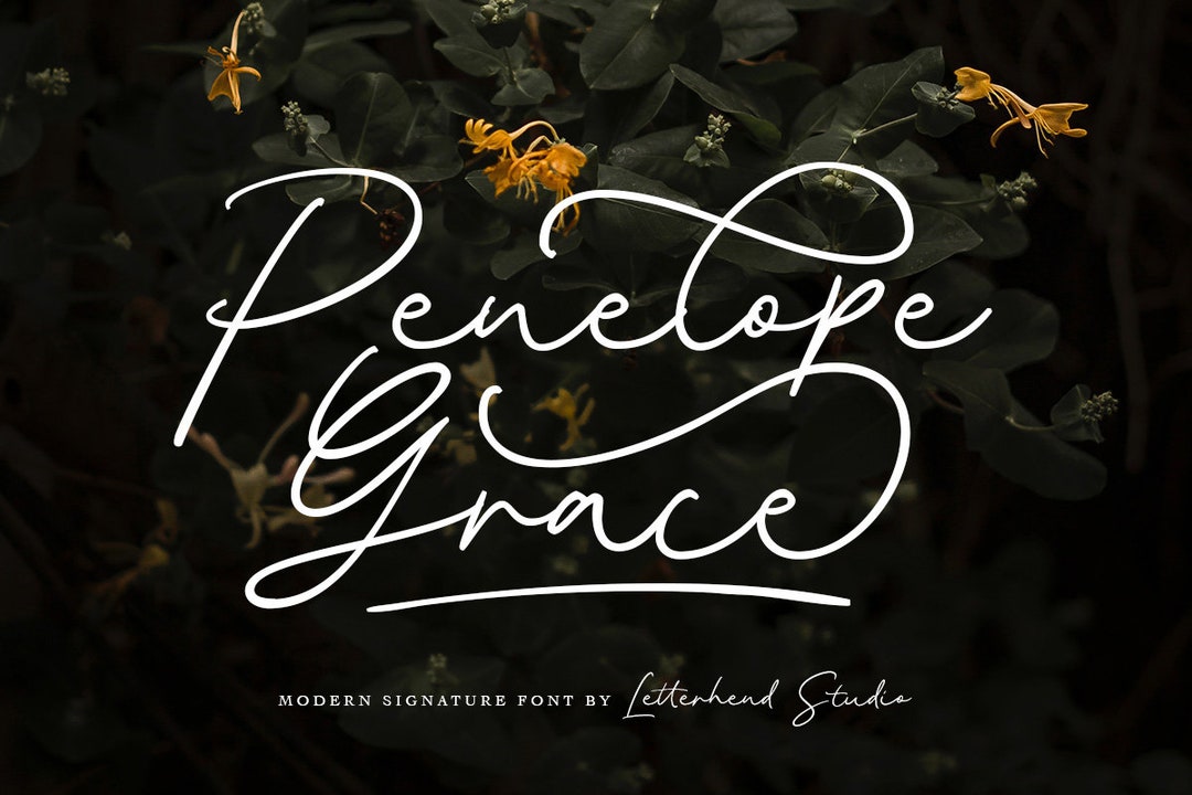 Penelope Grace Script Font: Chic Signature Style - Etsy