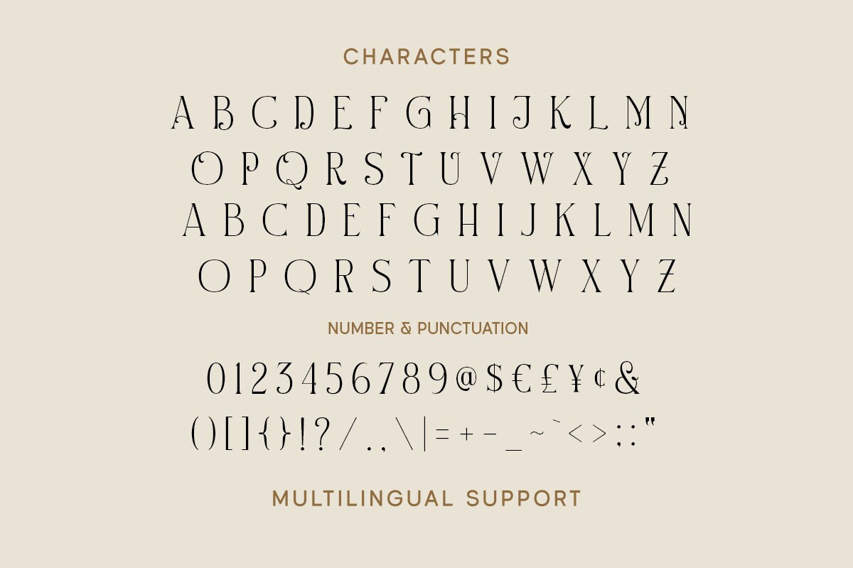 Elysian Manor Ligature Serif Font: Elegant Logotype Typeface - Etsy