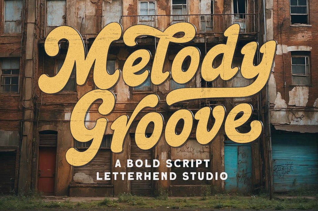 Melody Groove Bold Script Font: Retro Vintage Typography - Etsy UK
