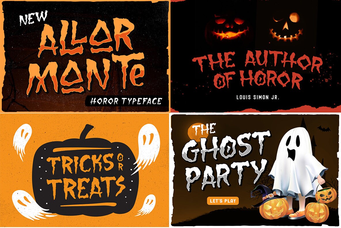 Fearsome Font Bundle, Spooky,handwritten, Scratch, Scribble, Cricut ...