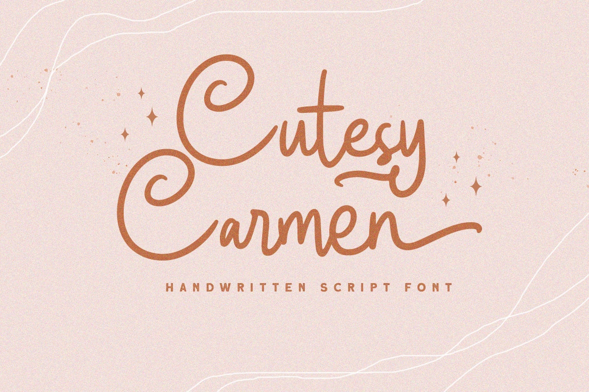 Cutesy Carmen - Handwritten Script, Beauty Font, Monoline, Casual ...
