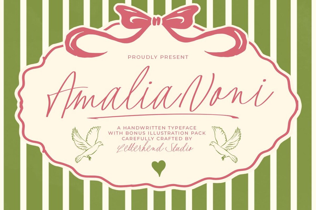 Amalia Noni Handwritten With Doodles, Romantic Script , Feminine Font ...