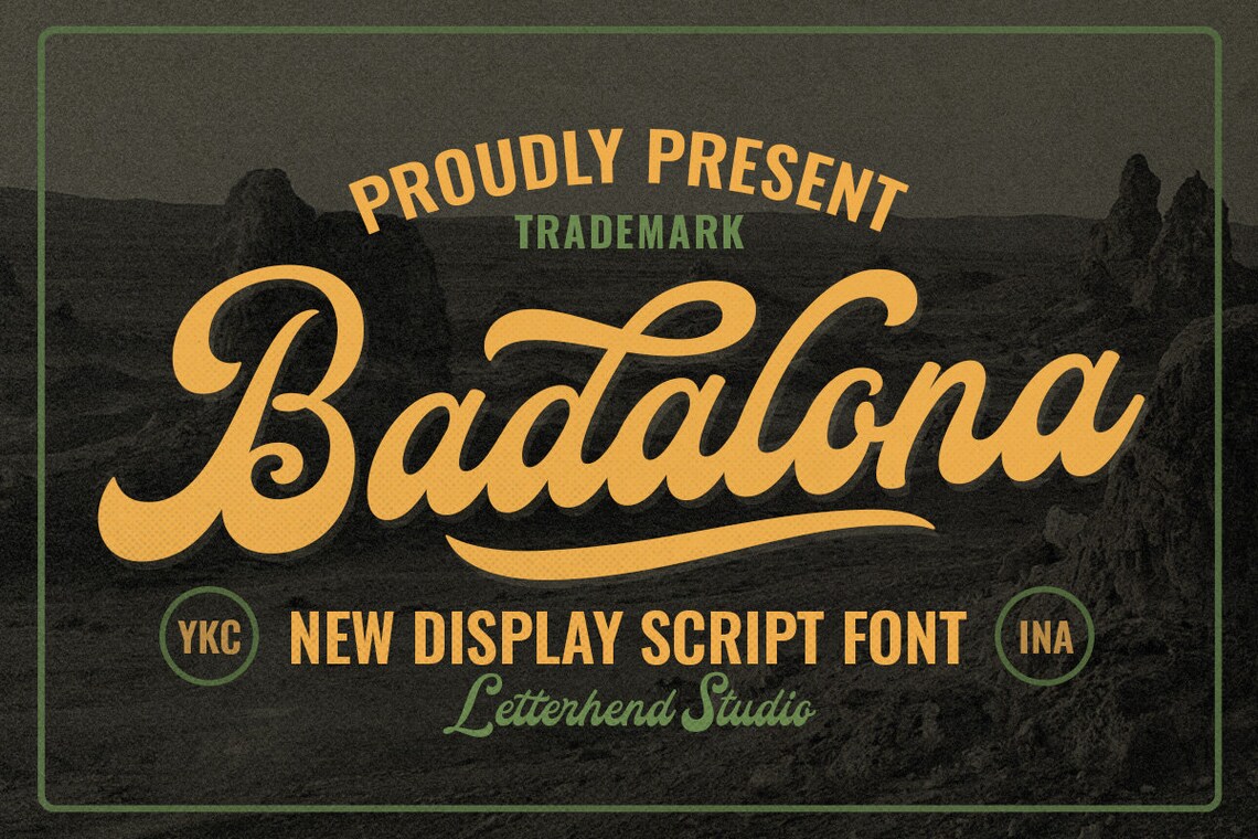 Badalona Display Script Font: Bold Retro Groovy Font - Etsy