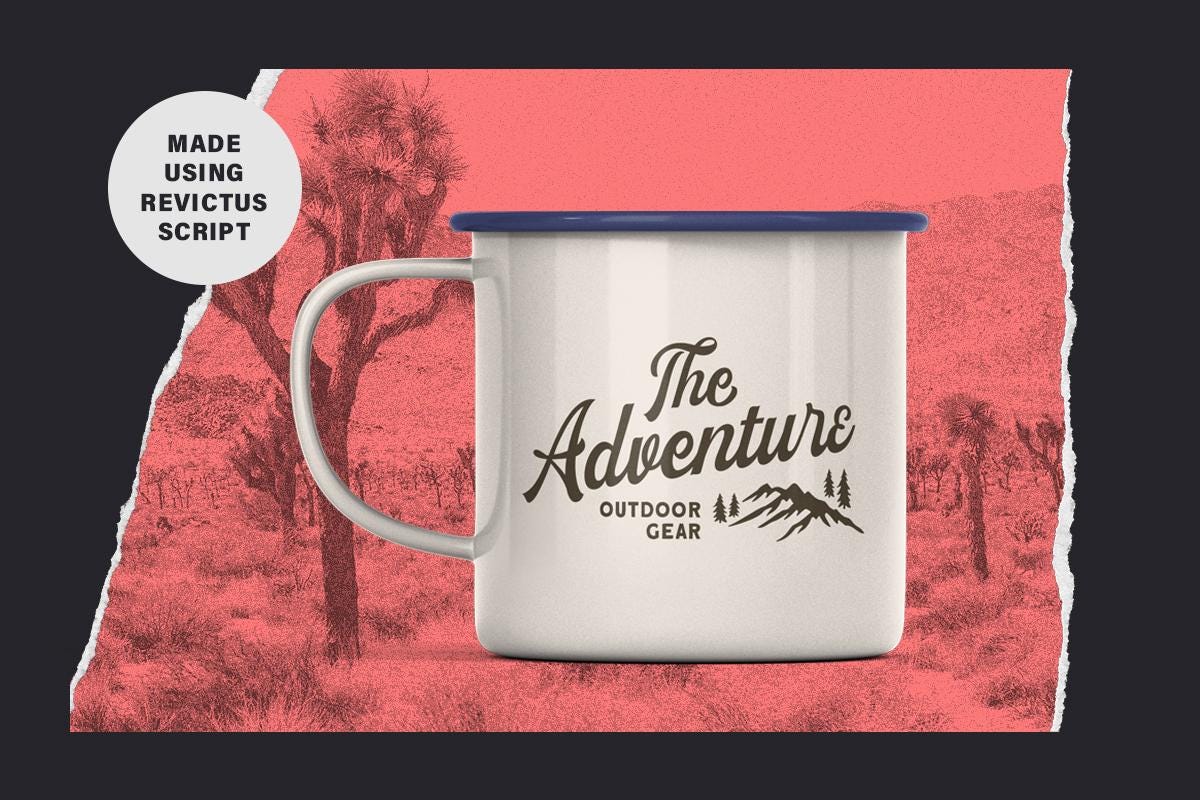 Revictus Script, Vintage Font, Gritty Font, Rustic Font, Retro Font ...