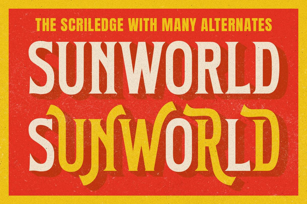 Scriledge Layered Font: Vintage Display (retro) - Etsy