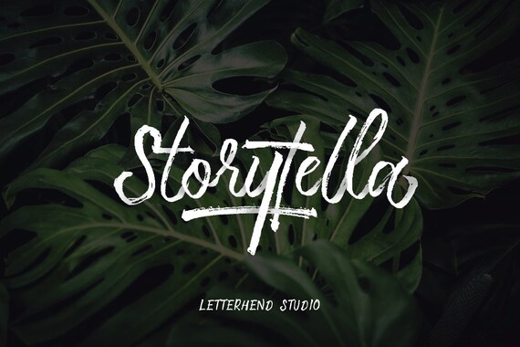 Storytella Script Brush Font Script Font Texture Font Dry - Etsy