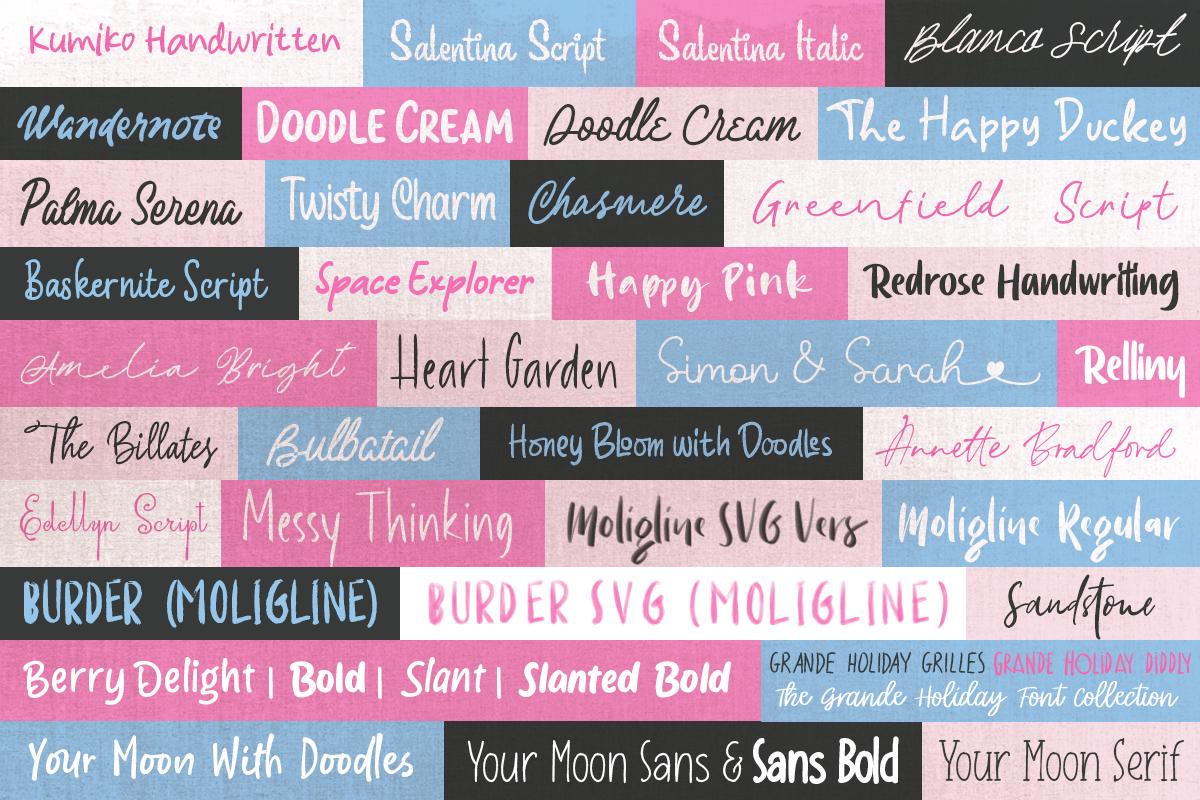 30 Cute Handwriting Font Bundle + Font Pairings, Playful Modern Fonts ...
