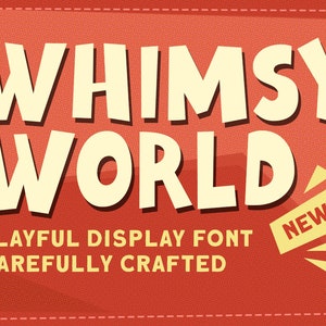 Whimsy World Font: Playful Cartoon Display Font - Etsy