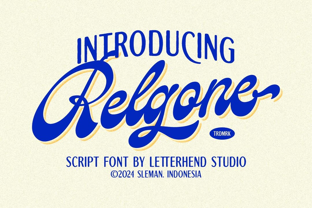 Relgone Retro Script Font: Groovy 60s Calligraphy - Etsy