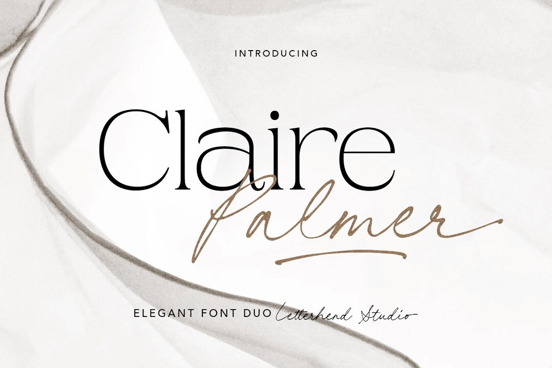 Claire Palmer- Elegant Font Duo, Font Duo, Script Font, Serif Font ...