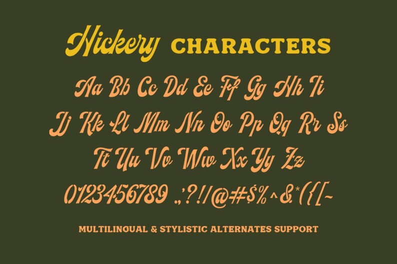 Hickery Stencil Script Vintage Classic Font Logotype - Etsy