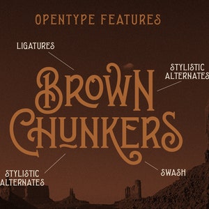 Brown Chunkers Font: Vintage Swash Serif Display Typeface - Etsy