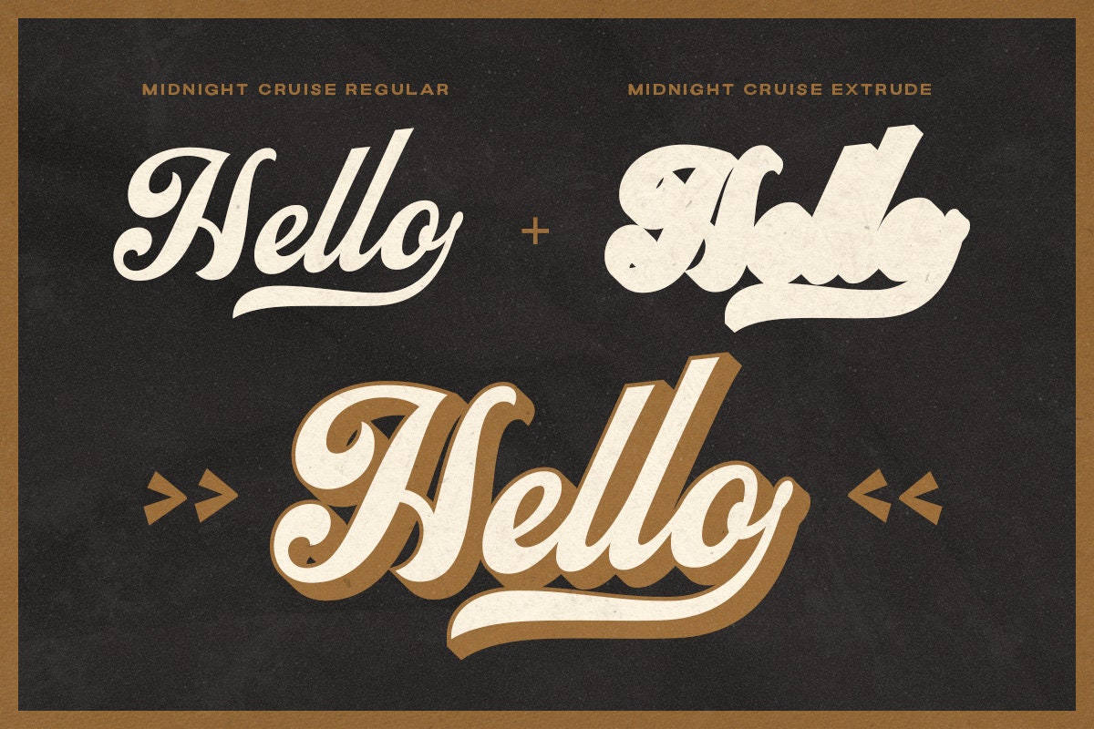 Midnight Cruise Font: Bold Script, Retro Groovy Font - Etsy