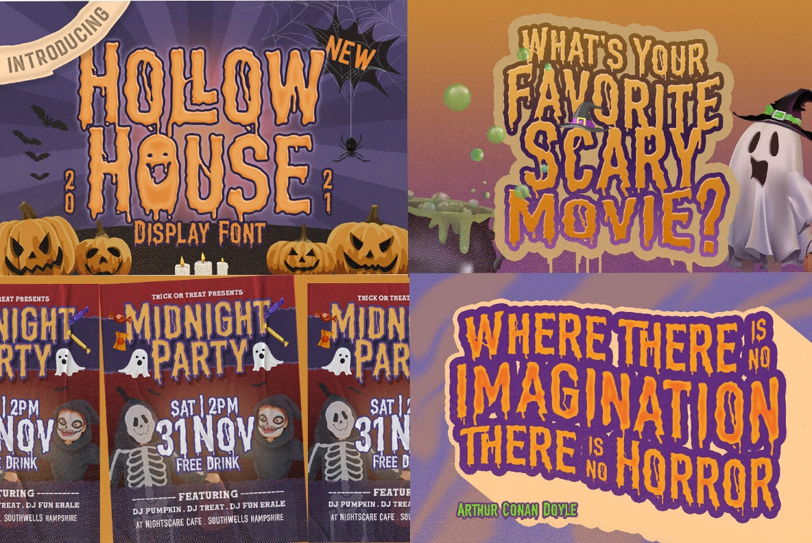 Fearsome Font Bundle, Spooky,handwritten, Scratch, Scribble, Cricut ...