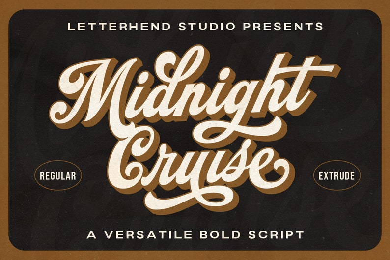 Midnight Cruise Font: Bold Script, Retro Groovy Font - Etsy
