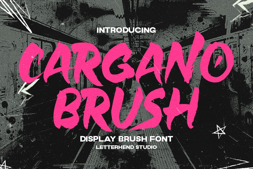 Cargano Brush,textured Font, Brush Font, Rough Font, Gritty Font ...