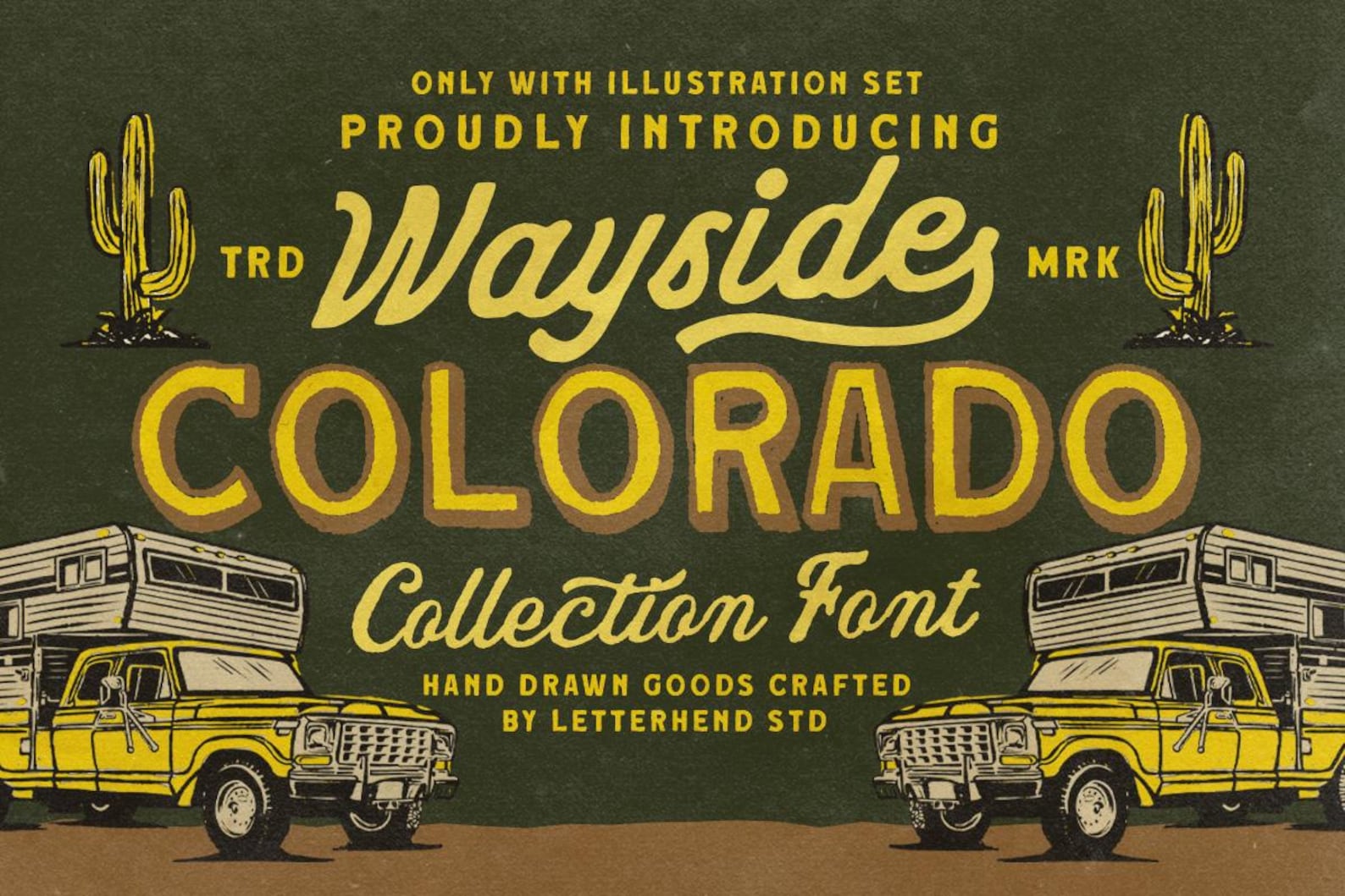 Wayside Colorado Font Collection, Vintage Font, Western, Hand-drawn ...