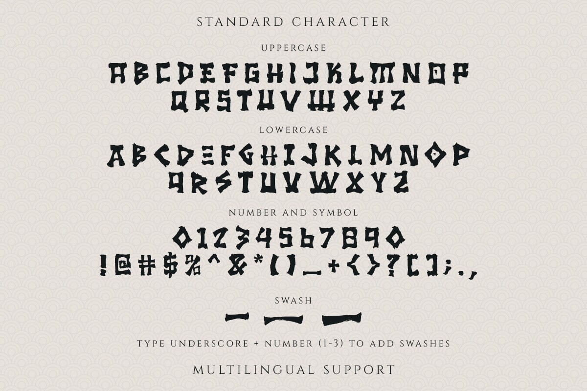 Sakura Town Brush Typeface, Japanese Font, Asian Font, Ninja, Samurai ...