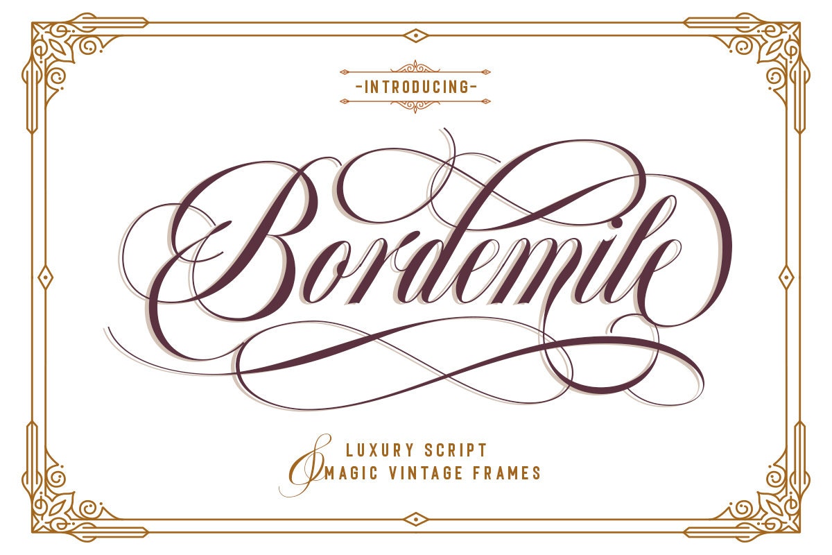 Bordemile Luxury Script Font: Elegant Glamour, Wedding Swashing, - Etsy