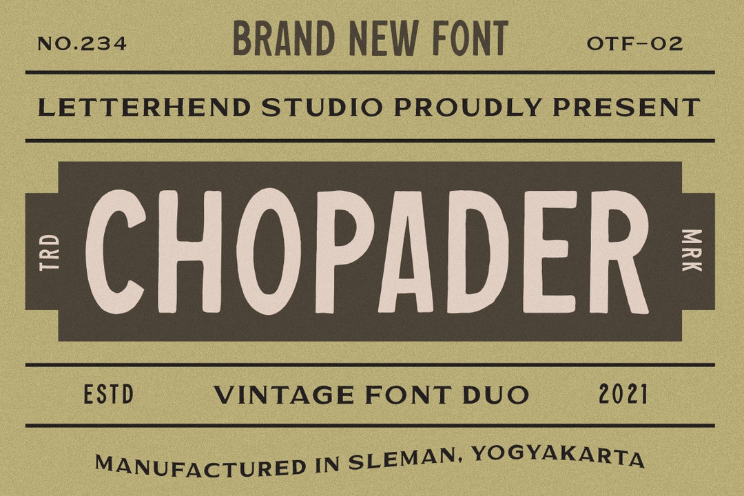 Chopader Vintage Font Duo: Retro Sans Serif Font - Etsy