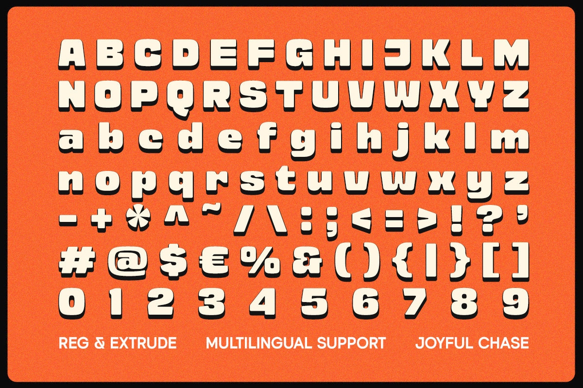 Joyful Chase Display Font: Playful Extrude Style - Etsy
