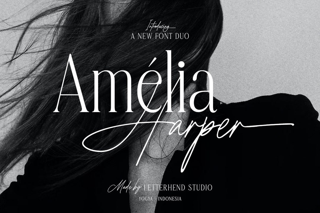 Amelia Harper Font Duo: Elegant Serif & Handwritten Script - Etsy