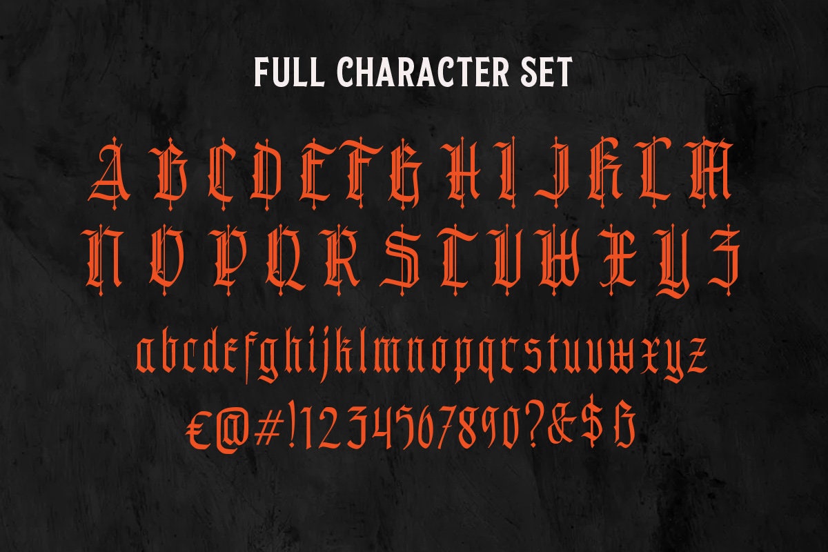 Bullgine Blackletter Font: Gothic Medieval Typeface - Etsy