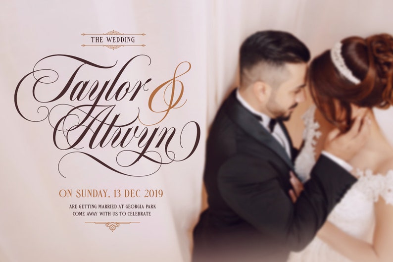 Bordemile Luxury Script Font: Elegant Glamour, Wedding Swashing, - Etsy