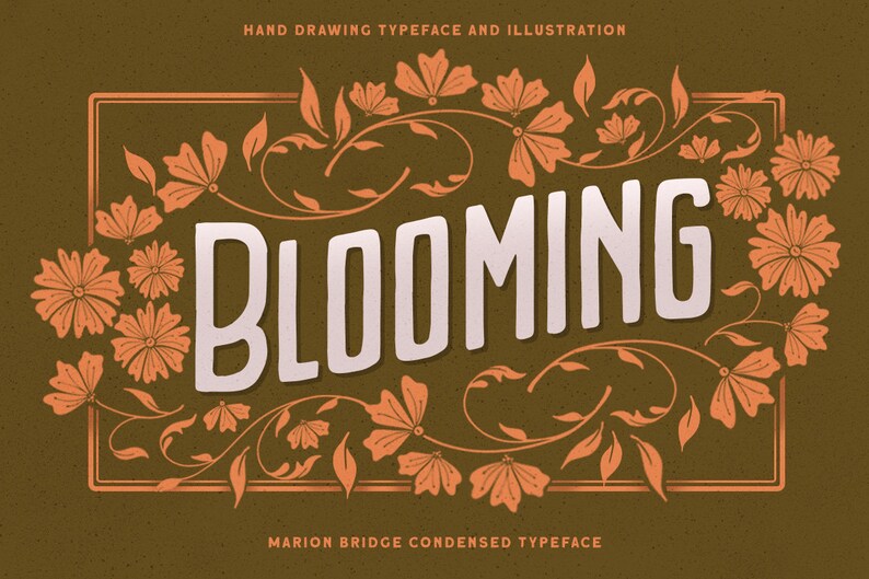 Marion Bridgecondensed Font Vintage Font Illustration - Etsy