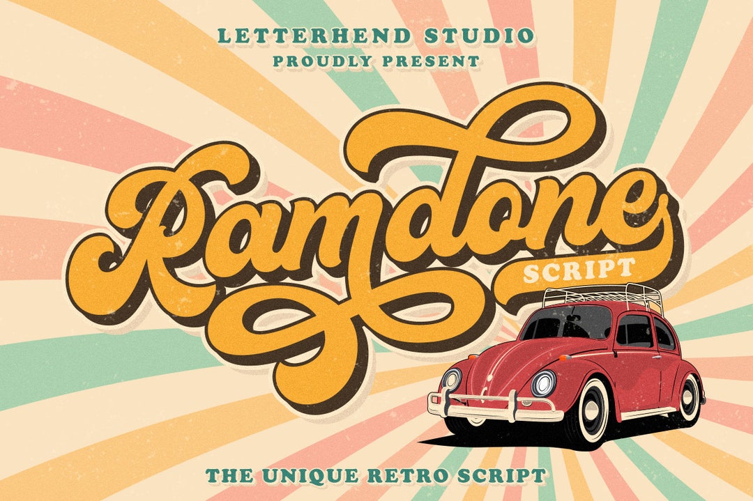 Ramdone - Retro Script, Retro Font, Bold Script, 60s Font, 70s Font ...