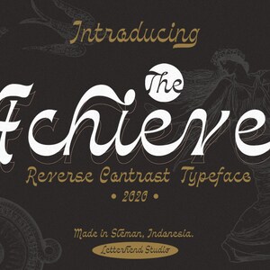 The Achiever: Reverse Contrast Script Font - Etsy