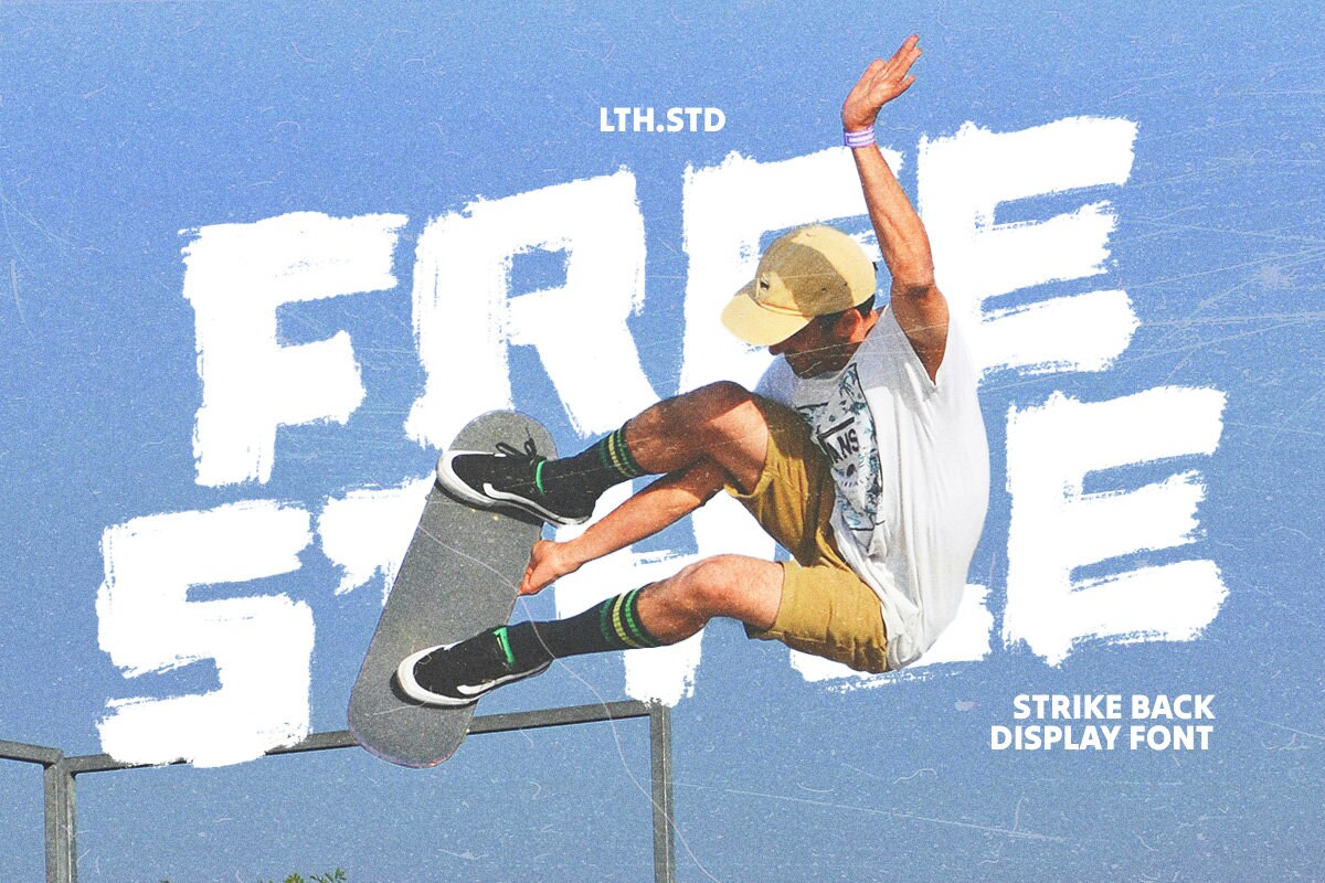 Strike Back, Textured Font, Brush Font, Rough Font, Gritty Font, Grunge ...