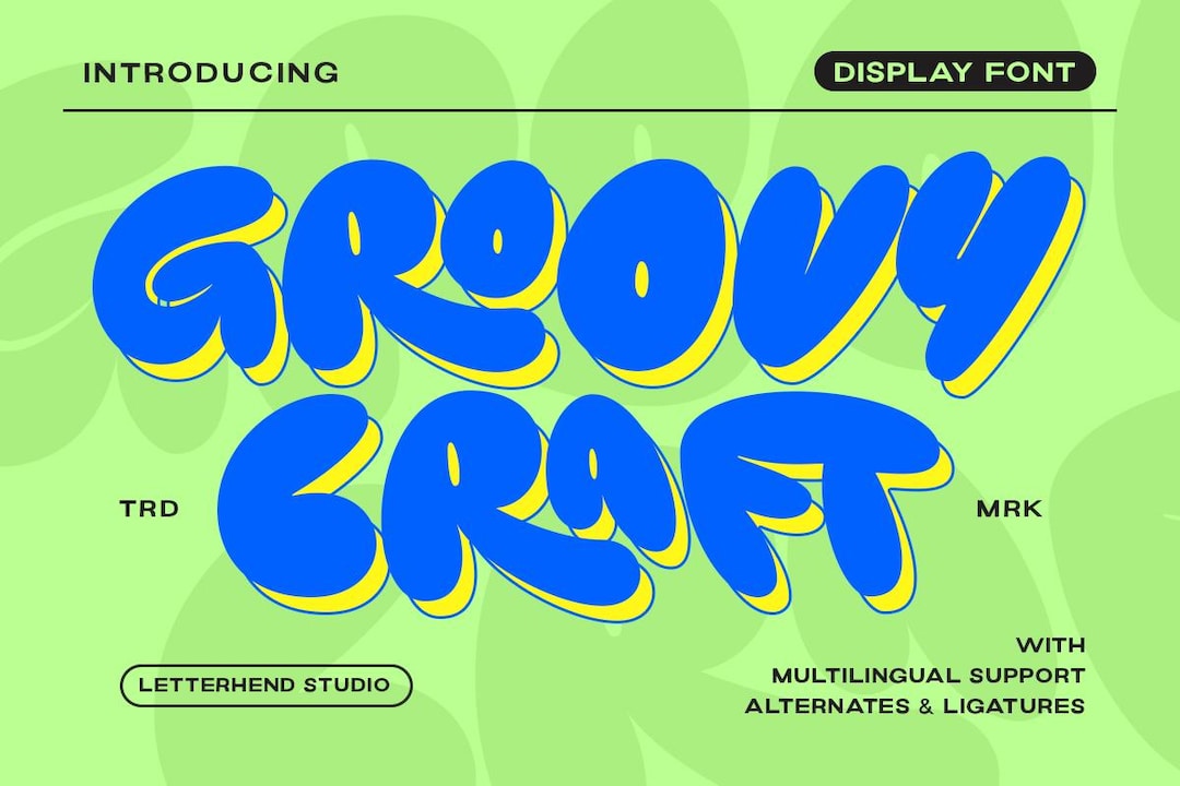 Groovy Craft Display Font, Quirky Font, Groovy, Bubble Font, Cartoon ...